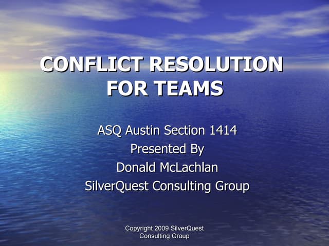 Resolving Conflict (Powerpoint) | PPS