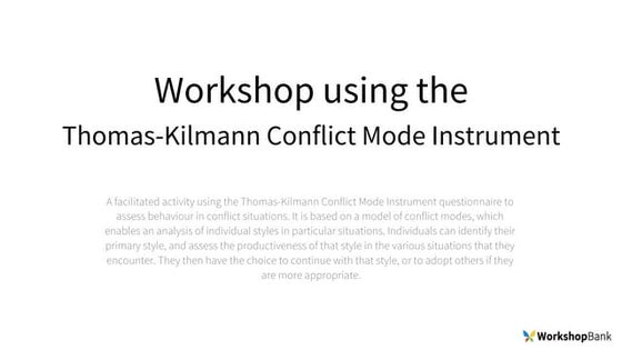 Conflict Resolution By using Thomas Killman Model.ppt