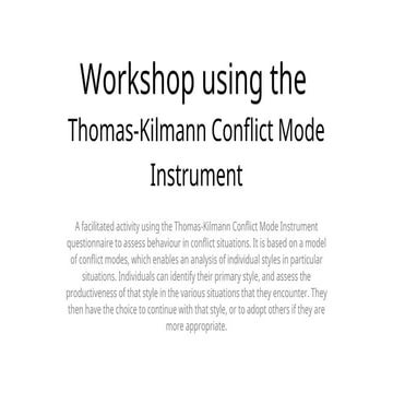 Conflict Resolution By using Thomas Killman Model.ppt