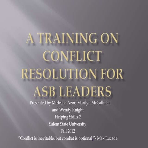 Conflict resolution presentation (2) | PPT