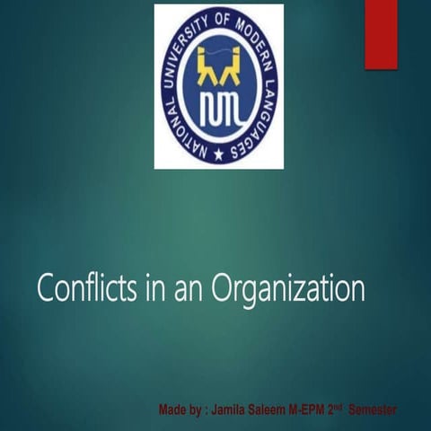 Conflicts in Organization | PPTX
