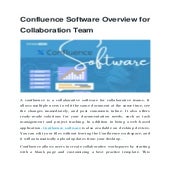 Confluence Software Overview for Collaboration Team