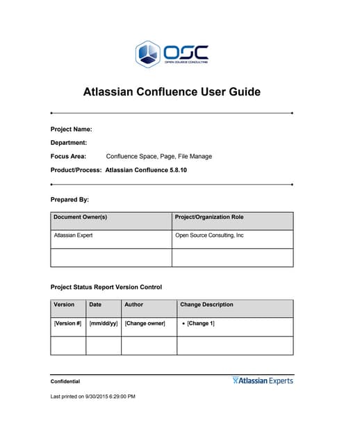오픈소스컨설팅 Atlassian Confluence User Guide Part 1 Pdf