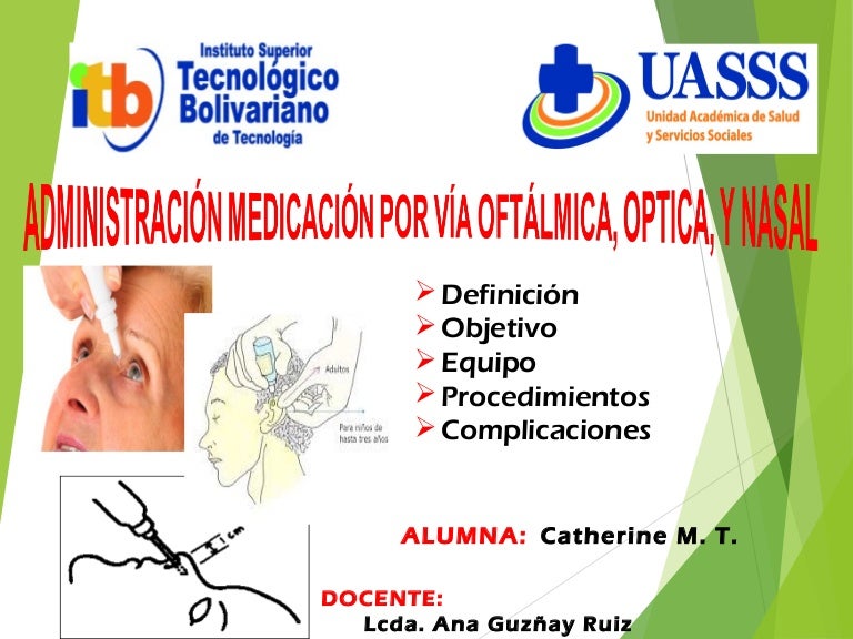 ADMINISTRACIÓN MEDICACIÓN POR VÍA OFTÁLMICA, OPTICA, Y NASAL