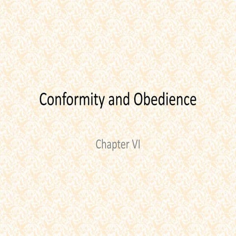 Conformity and Obedience | PPTX