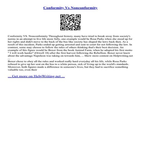 Conformity Vs Nonconformity | PDF