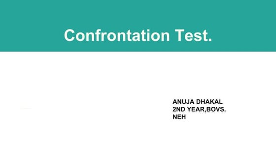 Confrontation test | PPTX | Eye and Vision Conditions | Diseases and ...