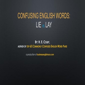 Confusing English Words - Lie vs Lay | PDF