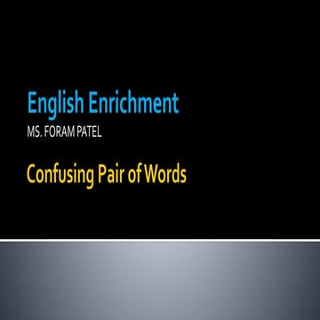 Confusing pair of words | PPT