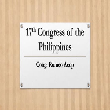 Cong. Romeo Acop.pptx | Politics