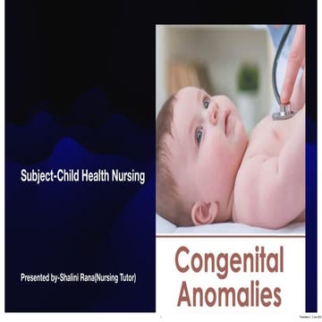 congenital anomalities Pediatric nursing | PDF