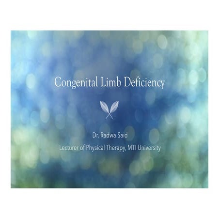 Congenital Limb deficiencies. Physiotherapy for pediatrics.pdf | Death ...