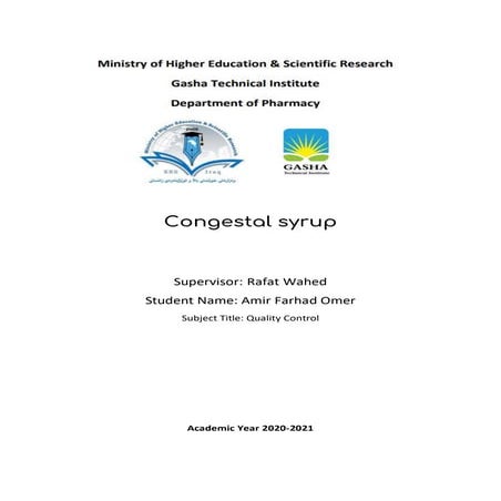 Congestal Syrup | PDF