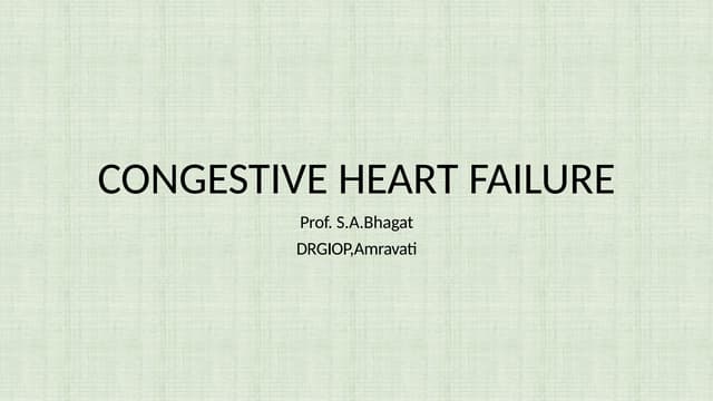 Congestive heart failure (chf) medicinal chemistry | PDF