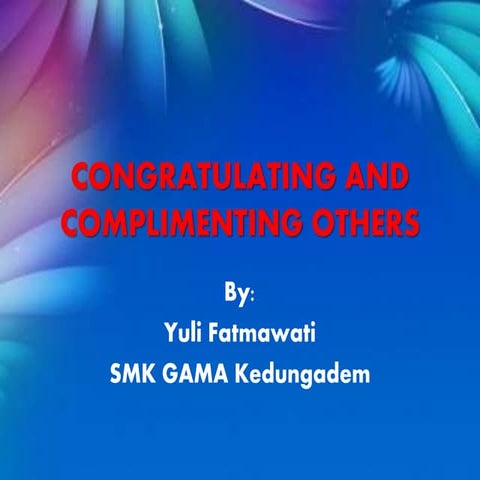 Congratulating and complimenting others | PPTX