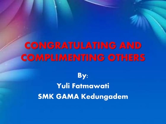 Congratulating and complimenting others | PPTX