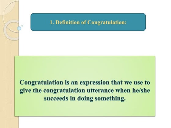 expression of congratulation, compliment, and gratitude | PDF
