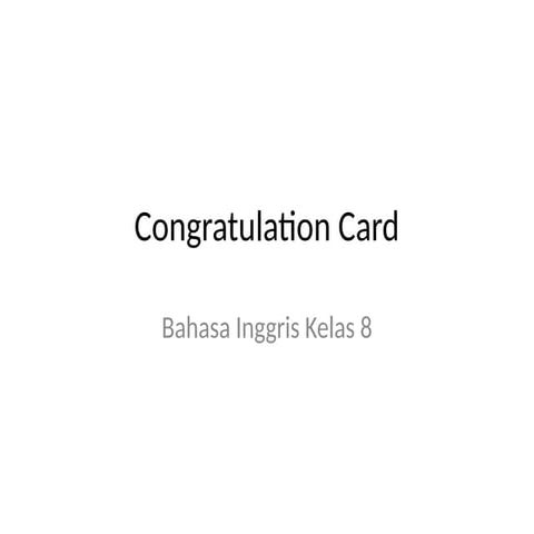 congartulation card functional text kurikulum merdeka kelas 8 | PPTX