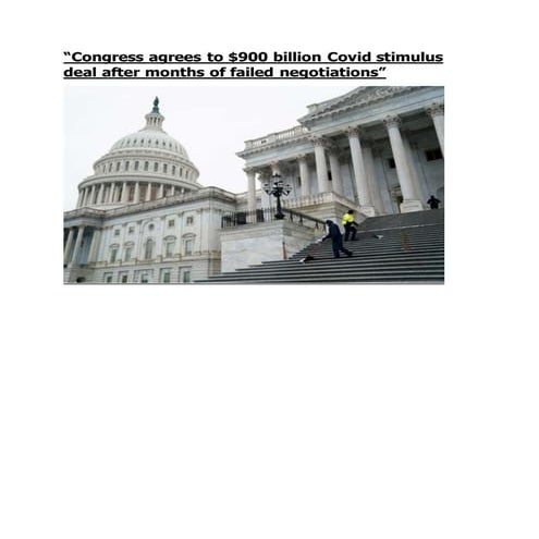 Congress agrees to $900 billion Covid stimulus deal after months of ...