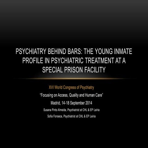 Psychiatry Behind Bars: The Young Inmate Profile in Psychiatric ...