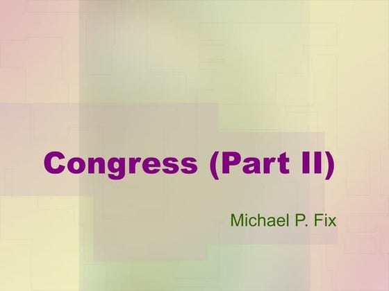 Congress Powerpoint | PPT