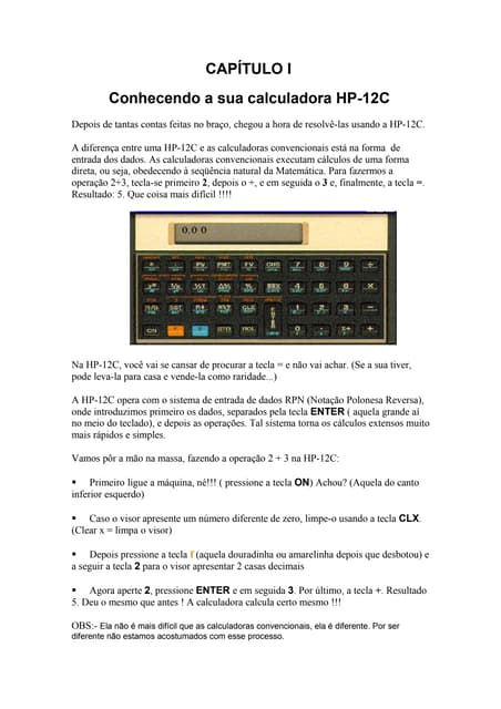 Manual uso calculadora financeira hp 12 c | PDF
