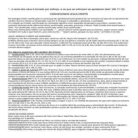 Conhecendo jesus cristo | DOCX