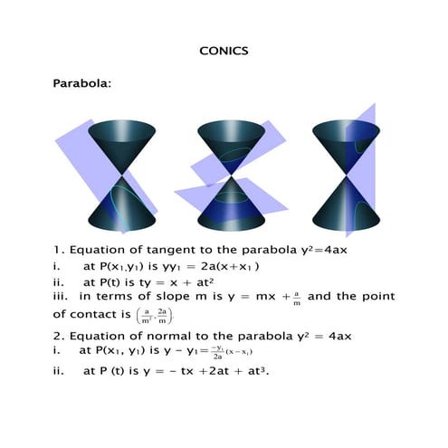 Conic Sections - Parabola | PDF