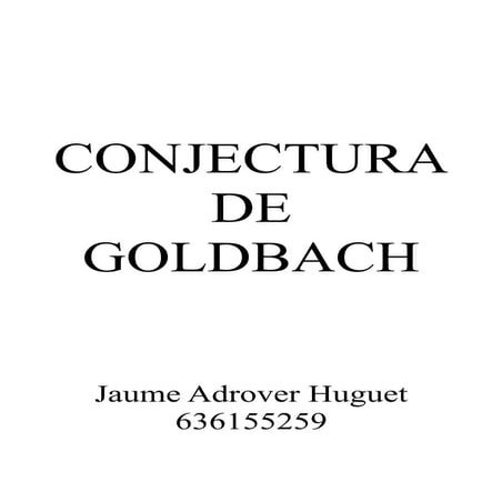 Conjectura de goldbach | ODT