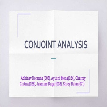 Conjoint analysis | PPTX | Business | Business and Finance