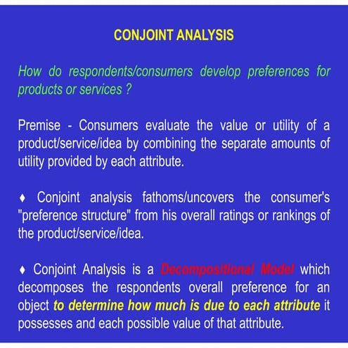 Use of Conjoint Analysis in Marketing Research | PDF