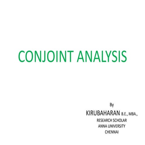 Conjoint and cluster analysis | PPTX