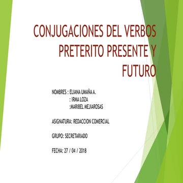 Conjugados preteritos presente y futuro | PPTX