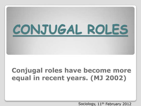 Conjugal roles | PPT