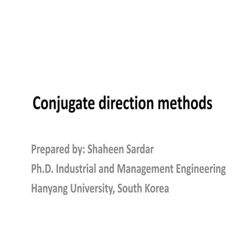 Conjugate Direction Methods Ppt