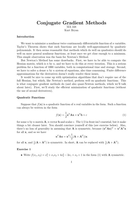 Conjugate Gradient Methods | PDF Conjugate Gradient Methods | PDF
