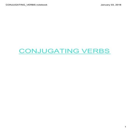 Conjugating verbs pdf | PDF