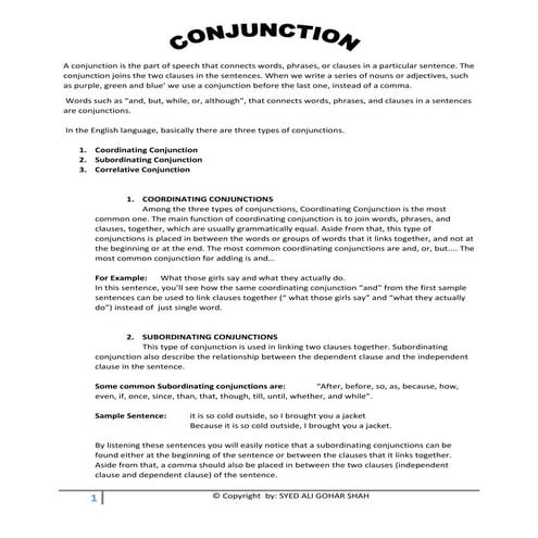 Conjunction | PDF