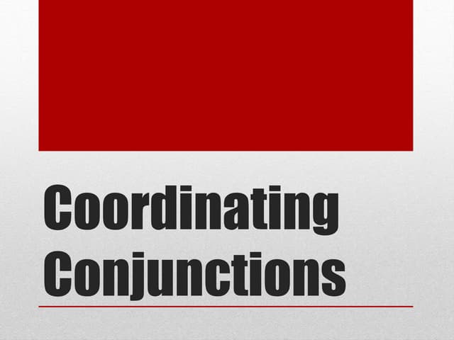 Conjunctions powerpoint | PPTX