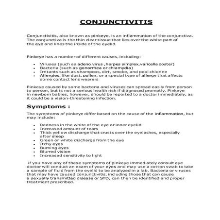 Conjunctivitis by Dr.prudhvi | DOCX | Infectious Diseases | Diseases ...