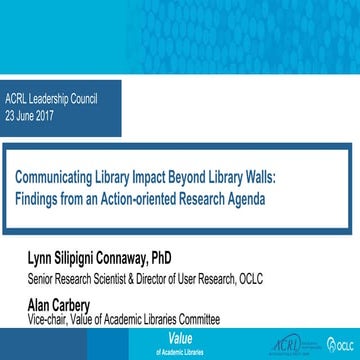 Communicating Library Impact Beyond Library Walls: Findings from an ...