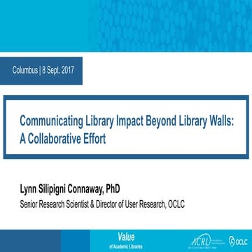 Communicating Library Impact Beyond Library Walls: A Collaborative ...