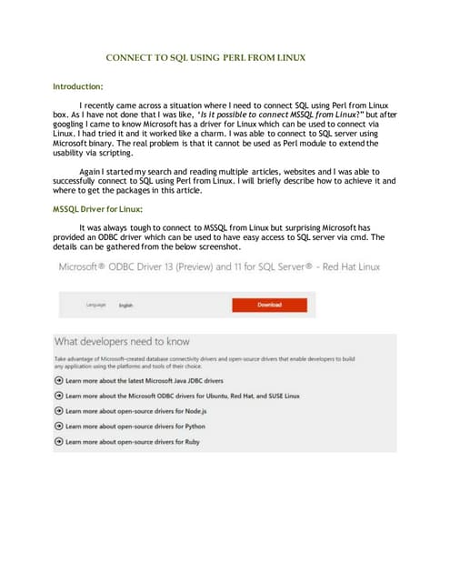 Connect sql-using-perl-from-linux | PDF Connect sql-using-perl-from-linux | PDF