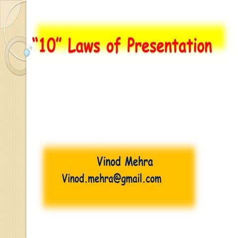 "10" Laws of Presentation | PPTX