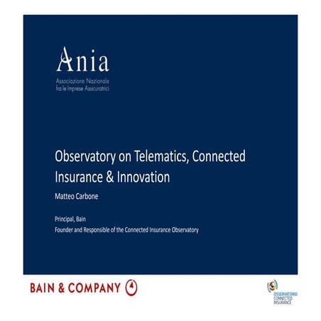 Connected Insurance Observatory InsurTech | PDF