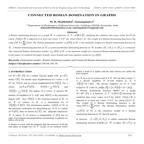 Connected roman domination in graphs | PDF