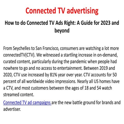 Connected TV advertising | DOCX