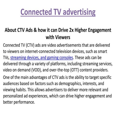 What’s & Why’s of Connected TV Ads! | PPTX