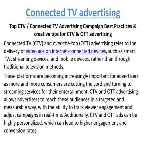 Connected TV advertising | PPTX