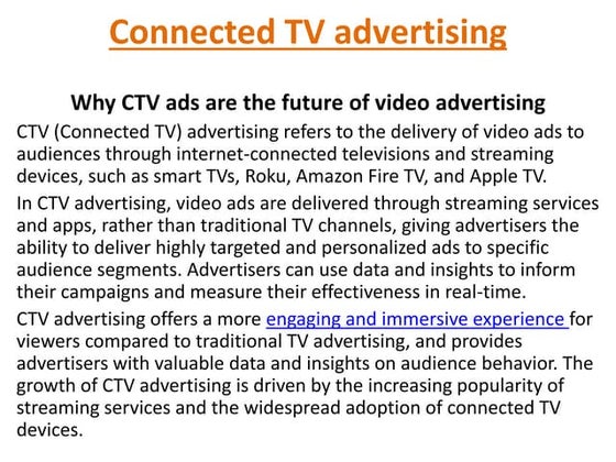 Connected TV advertising | PPTX